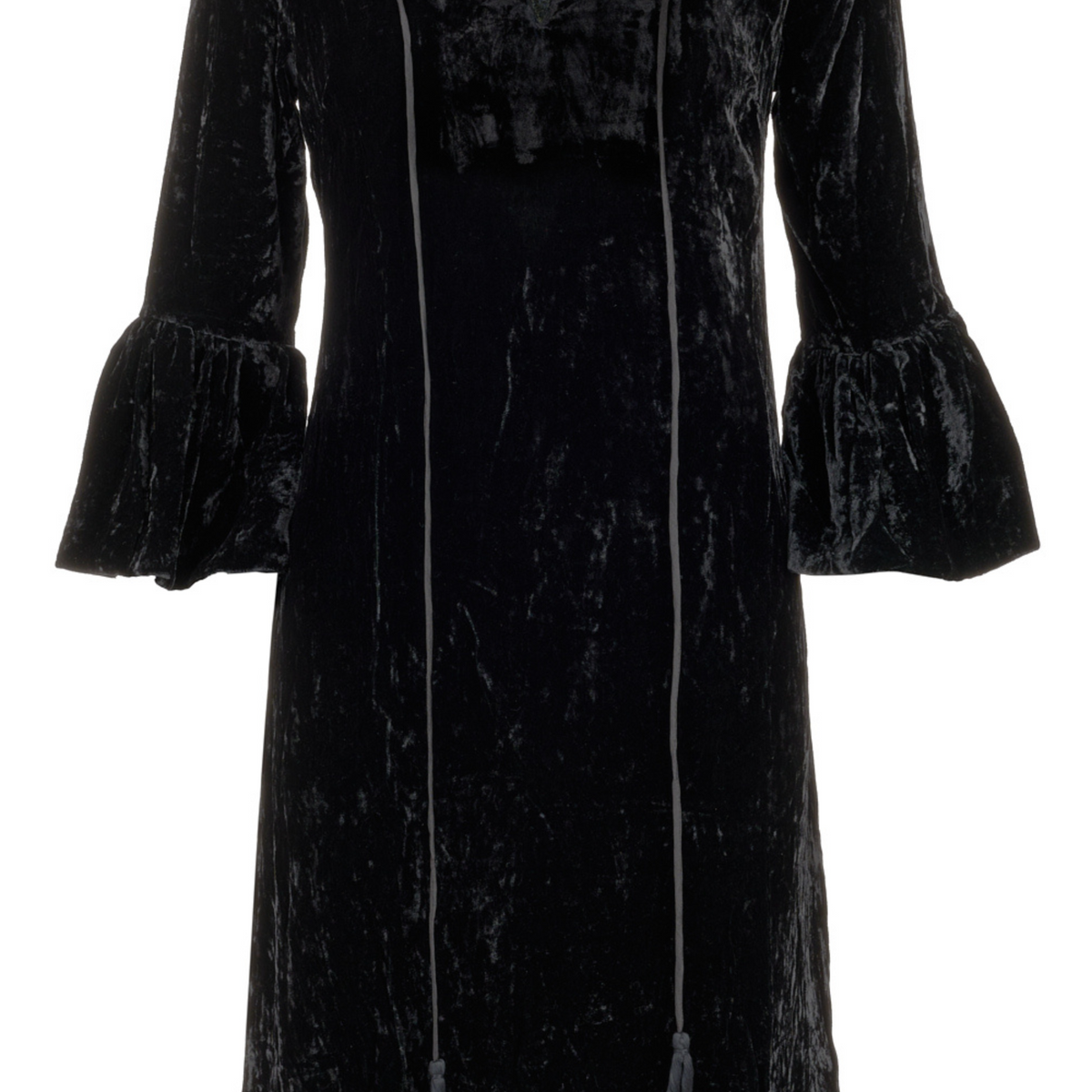 Silk Velvet Belle Tassel Dress in Black – At Last Shop