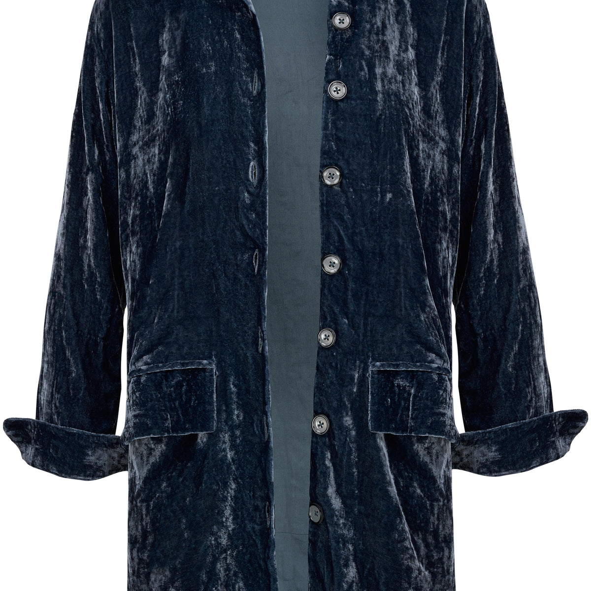 Kensington Silk Velvet Shirt/Jacket In Slate Grey – At Last Shop